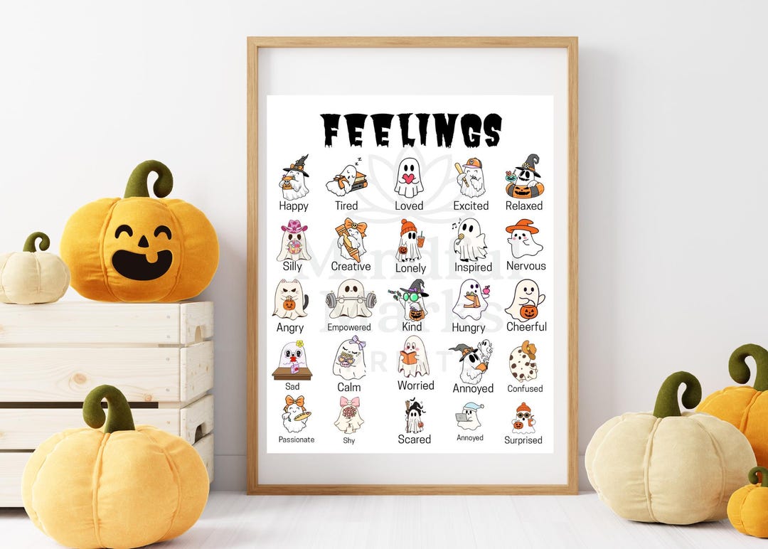Halloween Ghost Feelings Chart | Emotions Poster for Kids, Teens ...