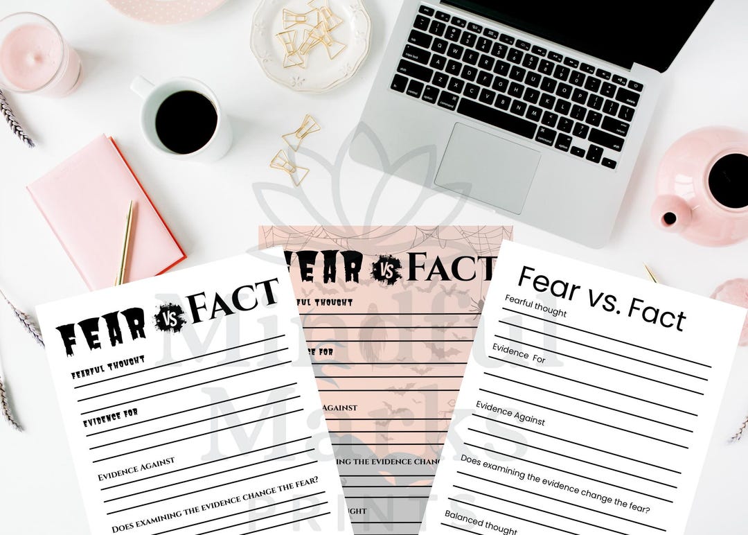 Fear Vs. Fact Worksheets | CBT Thought Reframing Bundle | 3 Versions ...