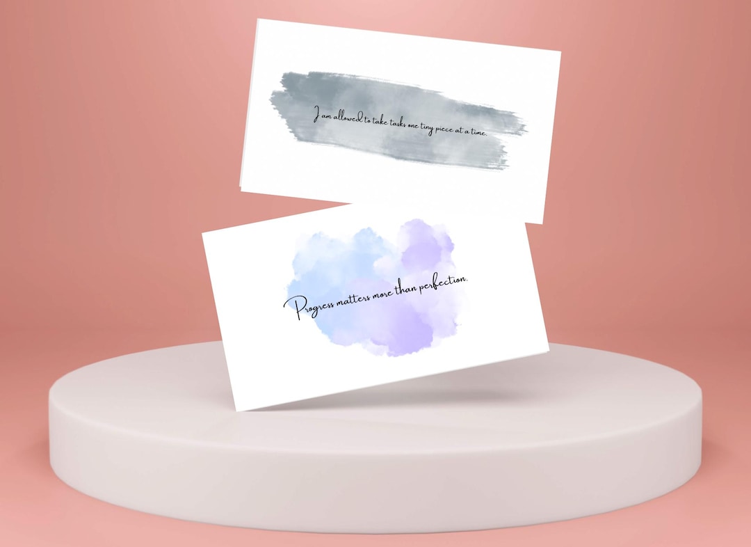 Task Initiation Affirmation Cards | Watercolor Motivation Printable for ...