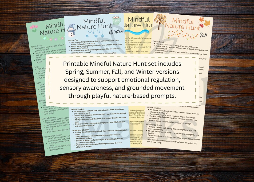 Mindful Nature Hunt for Kids | Seasonal Therapy Game | Spring Summer ...