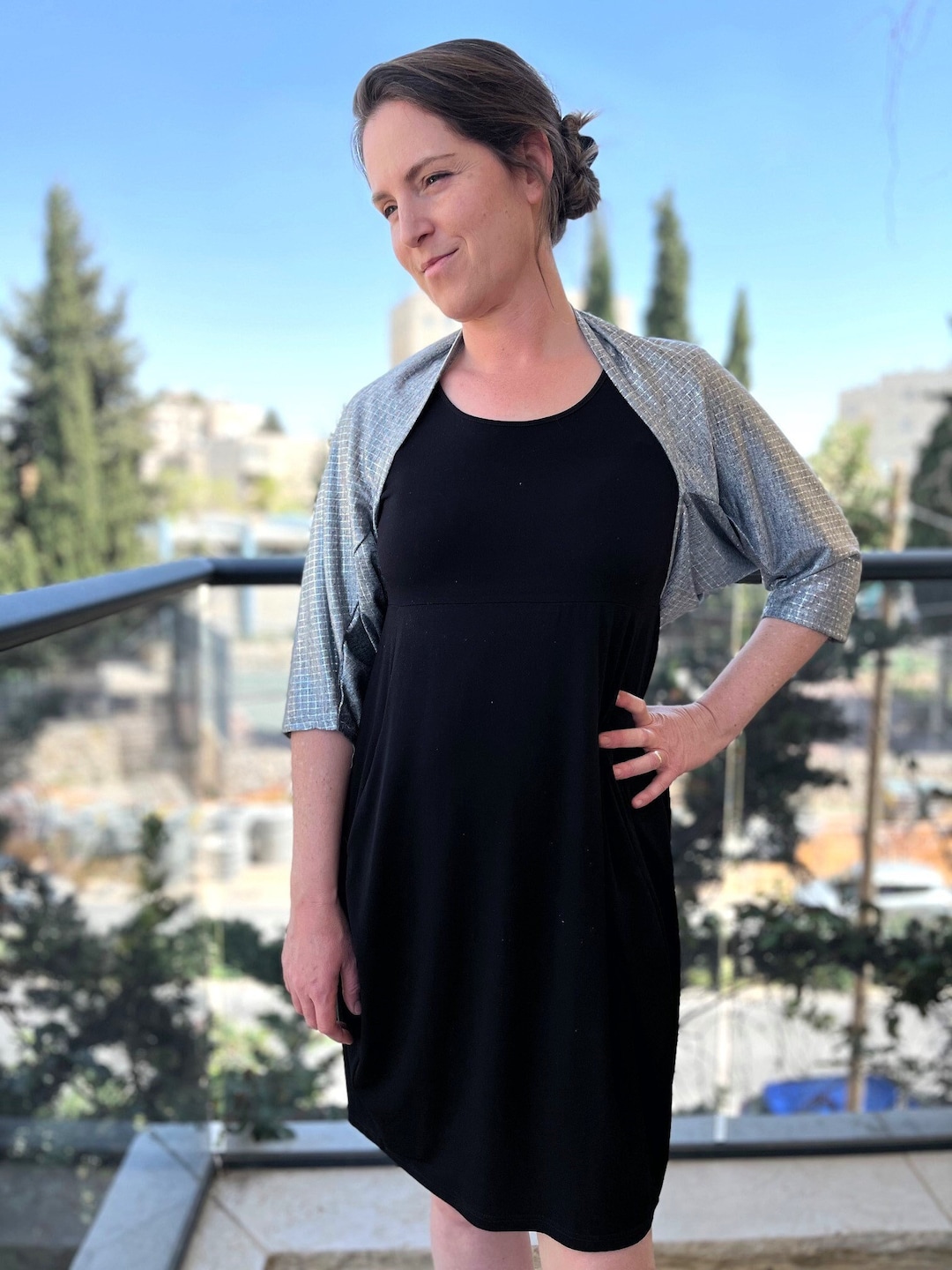 Evening Silver Bolero- Batwing Evening Cover Up, Shrug Dresses for ...