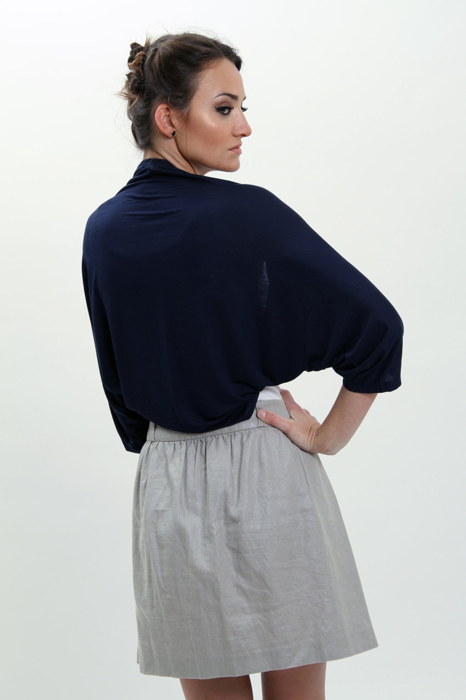 Blue Batwing Shrug, Lightweight Bolero - Etsy