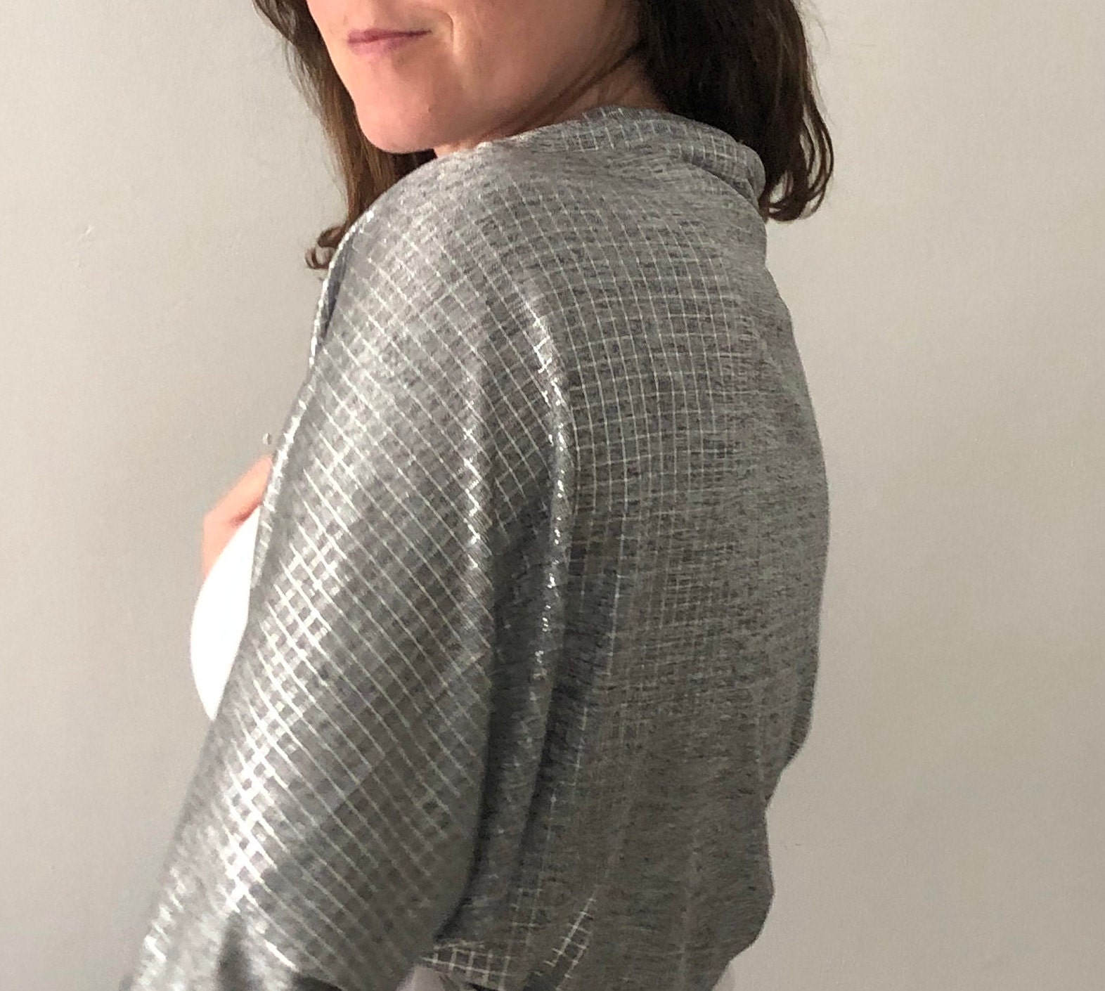 Silver Metallic Elbow Sleeve Bolero. Formal Evening Bolero Jacket ...