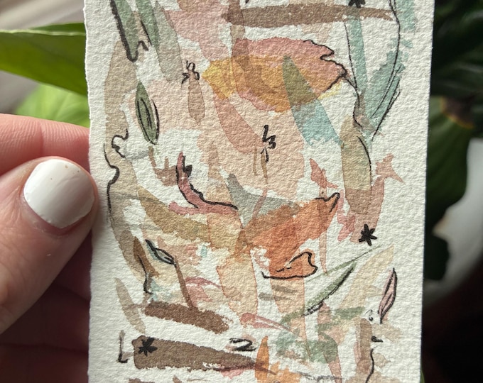 Miniature Original Abstract Watercolor Painting, ACEO Art Card - Etsy