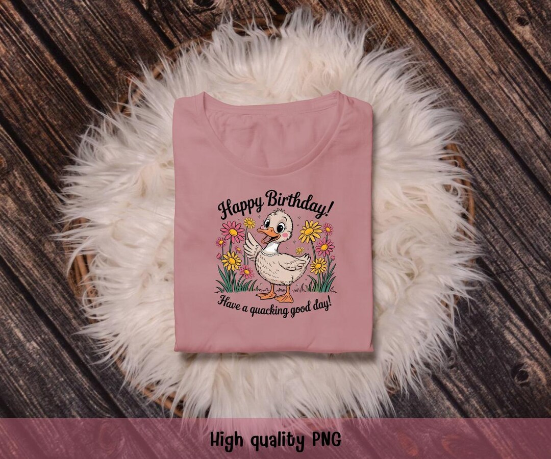 Cute Happy Birthday Duck Digital Download – Printable Cartoon Duck Art ...