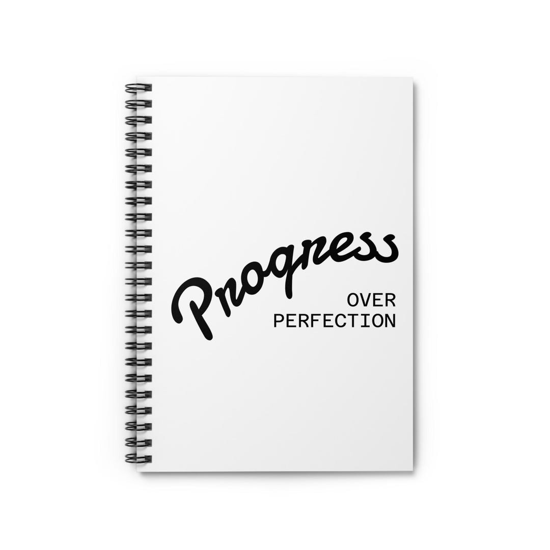 Progress Over Perfection Notebook | Spiral Ruled Notebook - Etsy