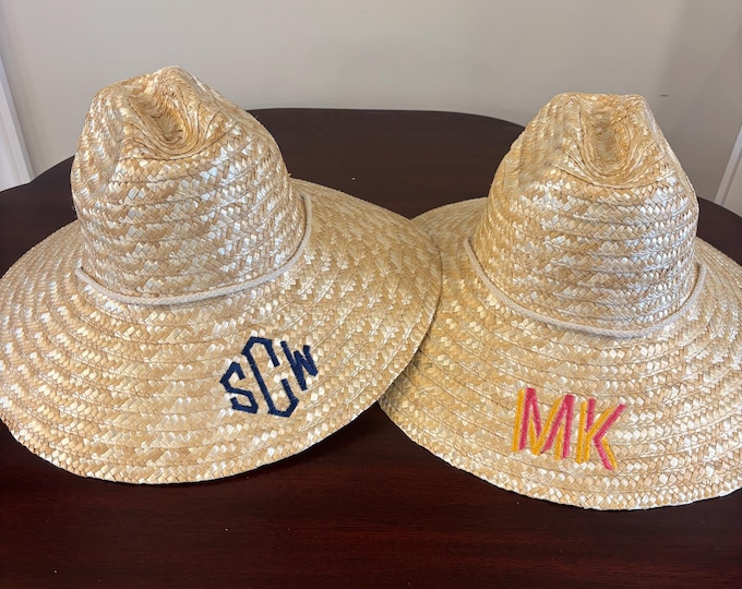 Personalized Straw Beachcomber Hat – Custom Beach Hat, Monogrammed ...