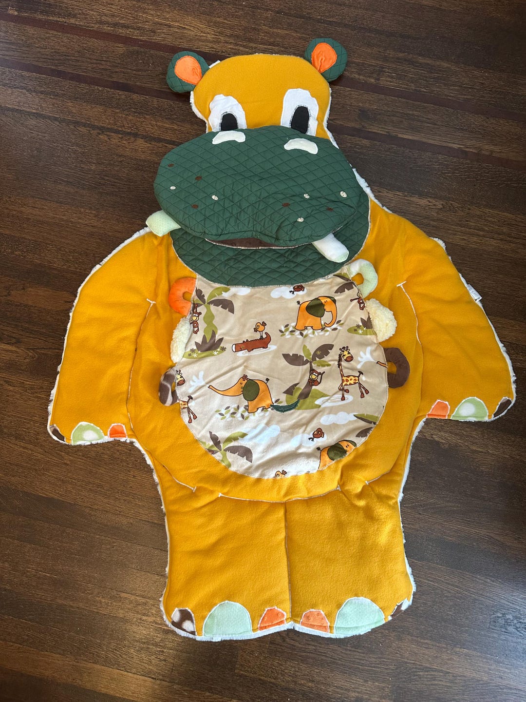 Handmade Hippo Sensory Play Mat – Textures, Crinkles, Noise Makers + 20 ...