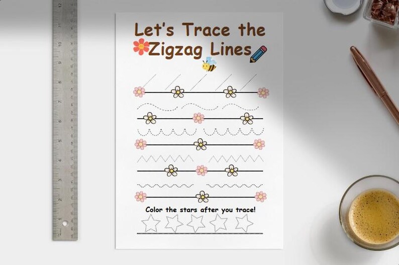 Pre-writing Zigzag Lines Worksheet | Pencil Control Practice for ...