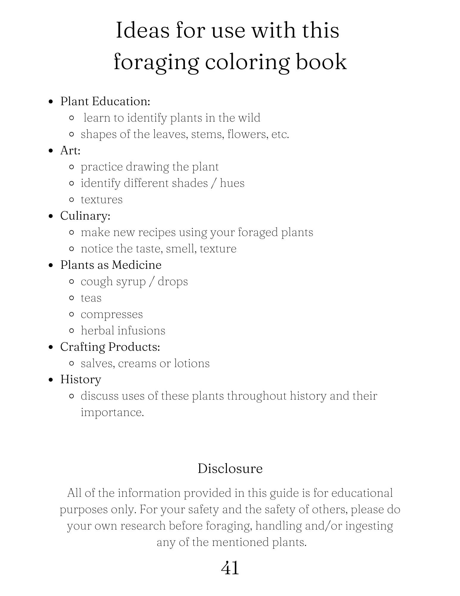 Kids Foraging Coloring Book | Medicinal Herb Identification - Etsy