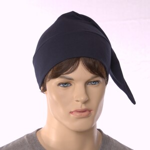 Night Cap Traditional Navy Blue Pointed Sleep Cap Cotton Unisex Adult ...
