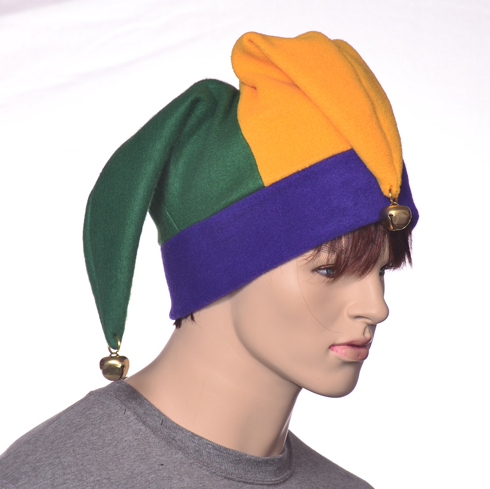 Jester Hat New Orleans Three Point Harlequin Cap with Bells | Etsy