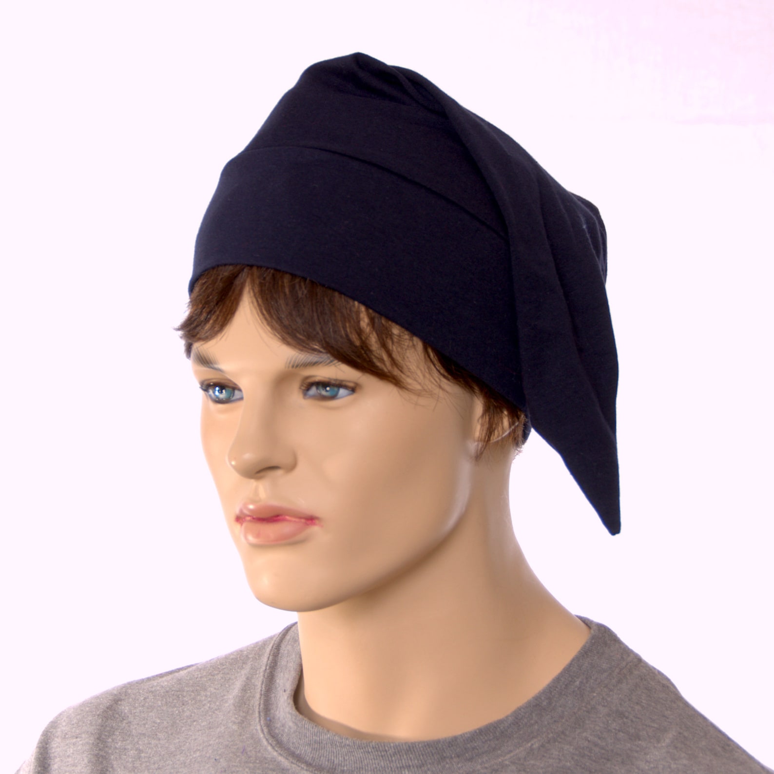 Night Cap Traditional Navy Blue Pointed Sleep Cap Cotton - Etsy