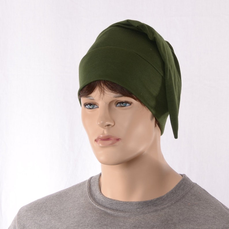 Cotton Sleep Cap Dark Olive Green Traditional Point Nightcap - Etsy