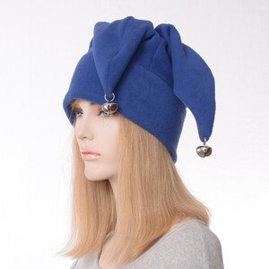 Blue Jester Hat Three Point Joker Style With Bells Renaissance Court ...