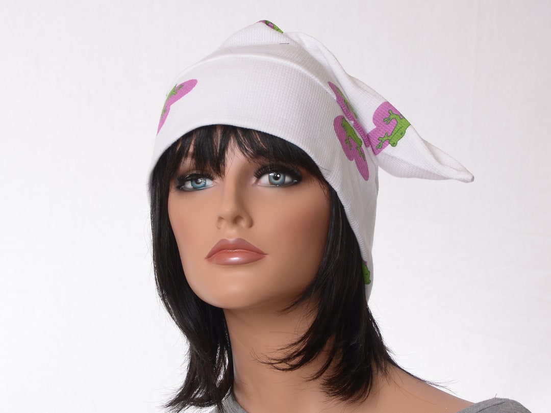 Valentines Day Nightcap Frogs on Heart Waffled Cotton Night Cap ...