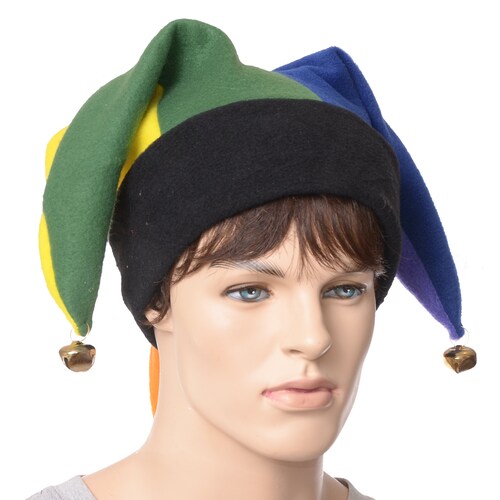 Rainbow Jester Hat With Bells Harlequin Cap Mardi Gras - Etsy