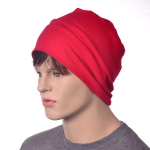 Red Nightcap Adult Woman Man Night Cap Sleep Hat Cotton Round Sleeping ...