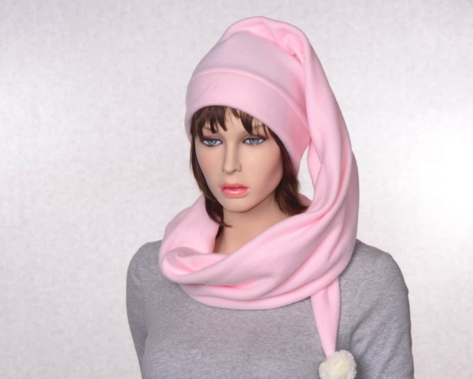 Long Stocking Cap Pastel Pink Scarf Hat 5 Foot Long Tail Hat - Etsy