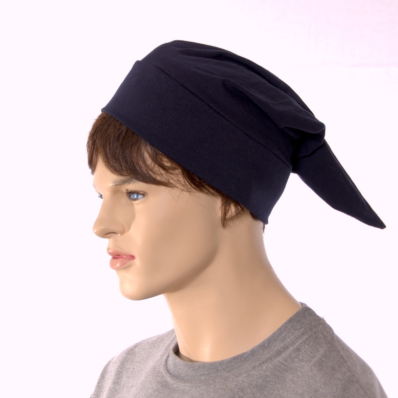 Night Cap Traditional Navy Blue Pointed Sleep Cap Cotton - Etsy