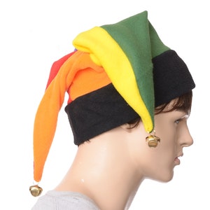 Rainbow Jester Hat With Bells Harlequin Cap Mardi Gras - Etsy