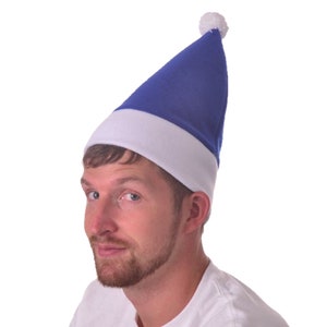 Blue Elf Hat Standing Gnome Cap Holiday Beanie Adult Costume - Etsy