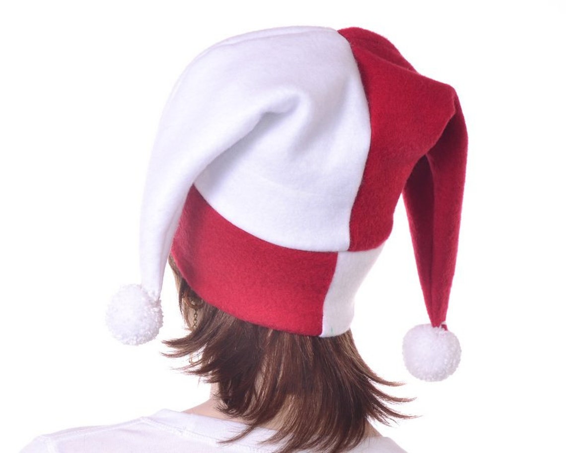 Jester Hat Red White Harlequin Cap Costume Two Pointed With - Etsy