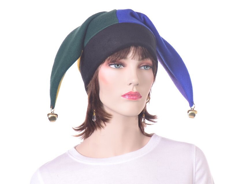 Rainbow Jester Hat With Bells Harlequin Party Cap Mardi Gras | Etsy