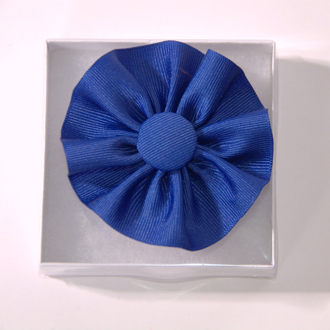 Cockade Royal Blue Ribbon Hat Trim Brooch American Revolution Rosette ...