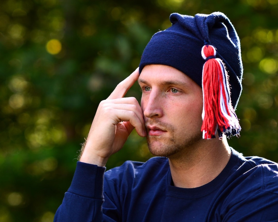Navy Blue Phrygian Cap: Handmade Fleece Liberty Hat With Red White Blue ...