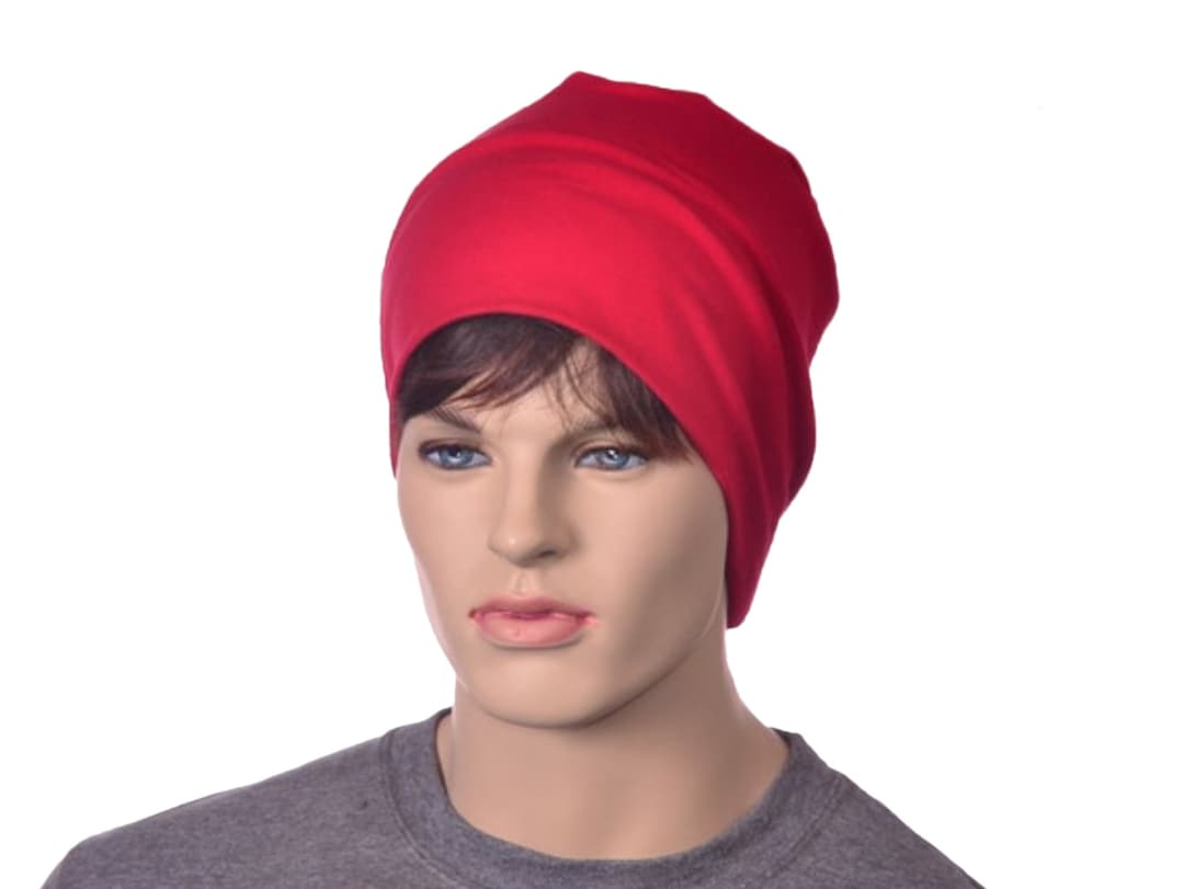Red Nightcap Adult Woman Man Night Cap Sleep Hat Cotton Round Sleeping ...