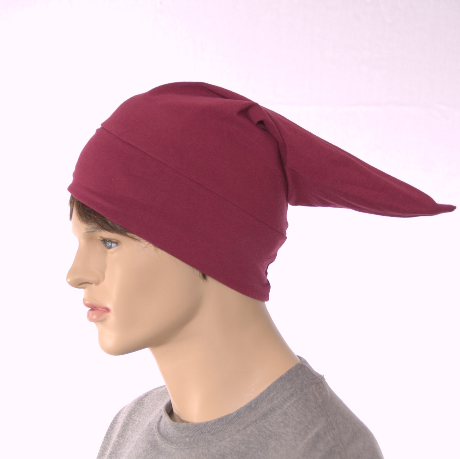Burgundy Nightcap Pointed Night Cap Maroon Unisex Adult Cotton - Etsy