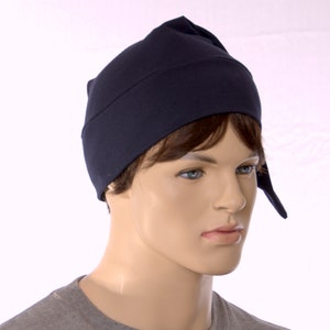 Night Cap Traditional Navy Blue Pointed Sleep Cap Cotton Unisex Adult ...