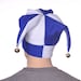 White and Blue Jester Hat Three Pointed Joker Halloween Costume Cap ...