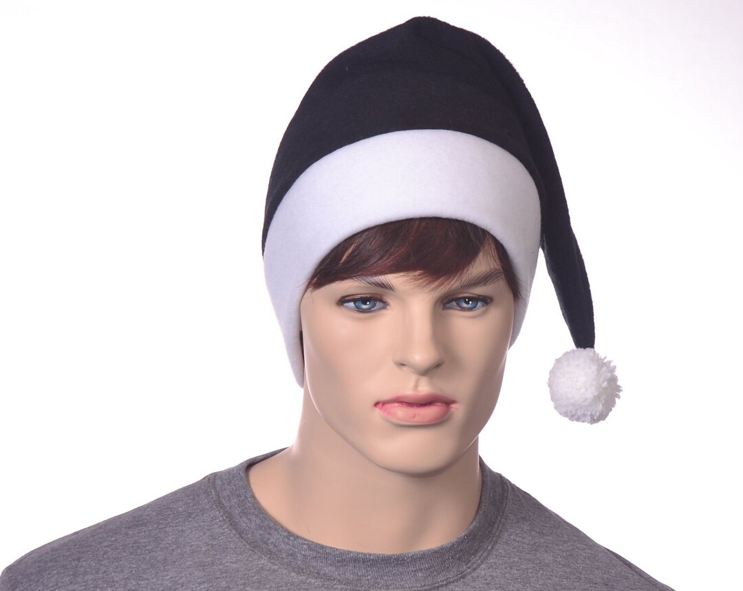 Stocking Cap Black White Headband Long Pointed Elf Adult Men Women Goth ...