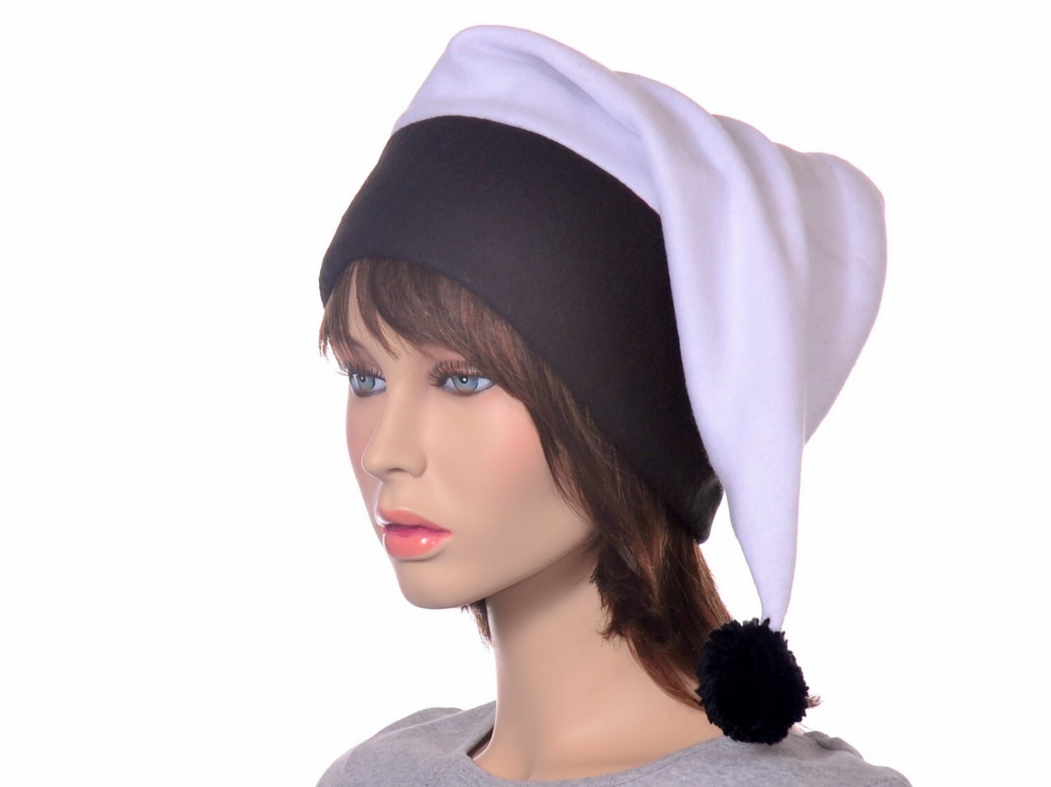 Stocking Cap Black White Pointed Elf Hat Adult Mens Women - Etsy UK