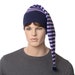 Night Cap Navy Blue Purple Striped Cotton Nightcap With Pompom Adult ...
