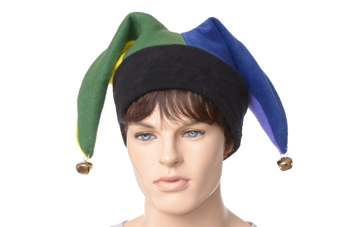 Rainbow Jester Hat With Bells Harlequin Cap Mardi Gras - Etsy
