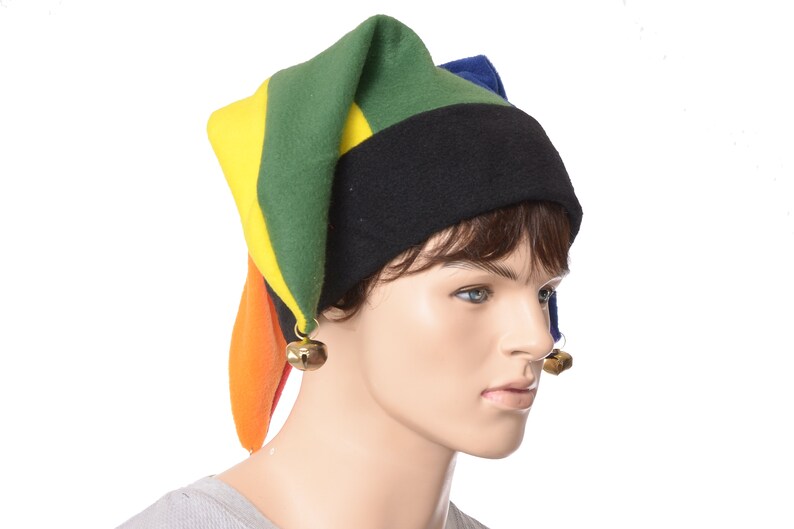 Rainbow Jester Hat With Bells Harlequin Cap Mardi Gras - Etsy