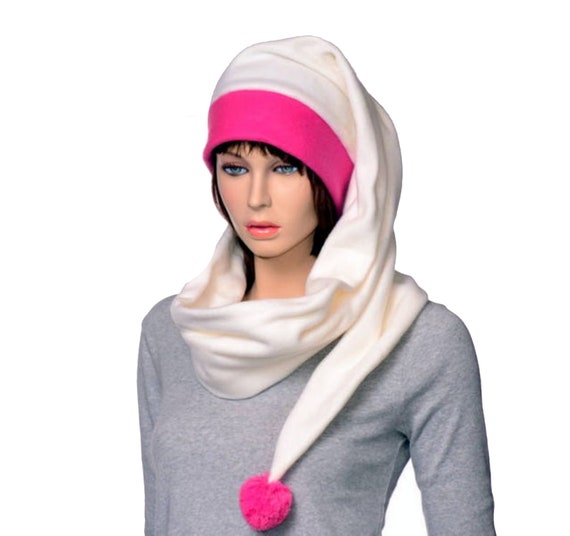 Womens Stocking Cap Long Wrap Around Scarf Hat 5 in Hot Pink - Etsy