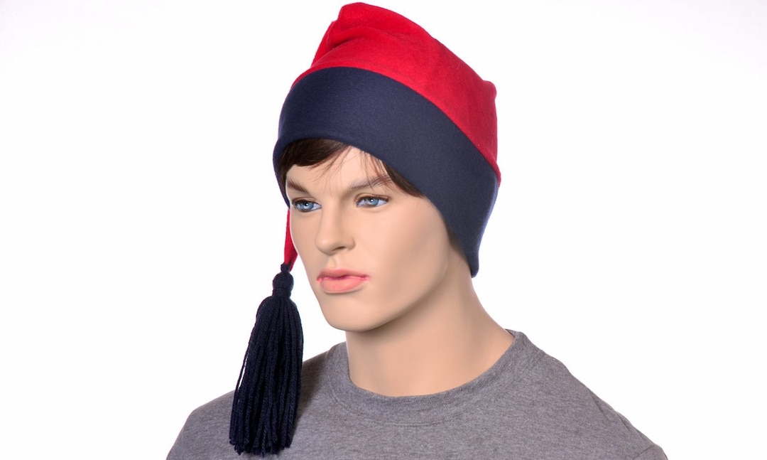 Red Navy Phrygian Cap Liberty Hat Fleece Stocking Cap Tassel Adult Men ...
