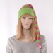 Sleep Hat Nightcap Green Pink Stripe Pointed Hat Cotton Night - Etsy