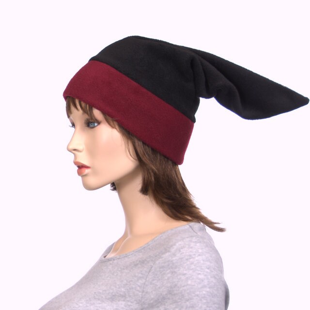 Stocking Cap Black Burgundy Maroon Headband Long Pointed Mens Hat Women ...