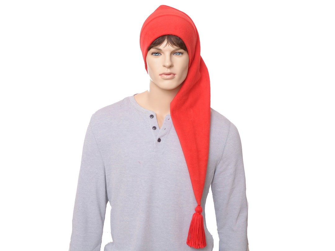 Extra Long Stocking Cap Red Tassel Traditional Santa Hat Long Tail Hat ...