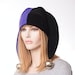 Jester Hat Black Purple Made of Fleece Harlequin Cap Two Pointed With ...