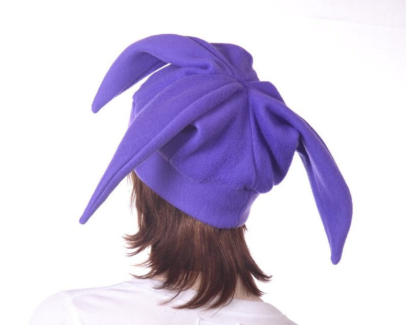 Jester Hat Purple Three Pointed Renaissance Harlequin Cap | Etsy