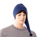Night Cap Navy Blue Pointed Handmade Nightcap With Pompom Cotton Adult ...