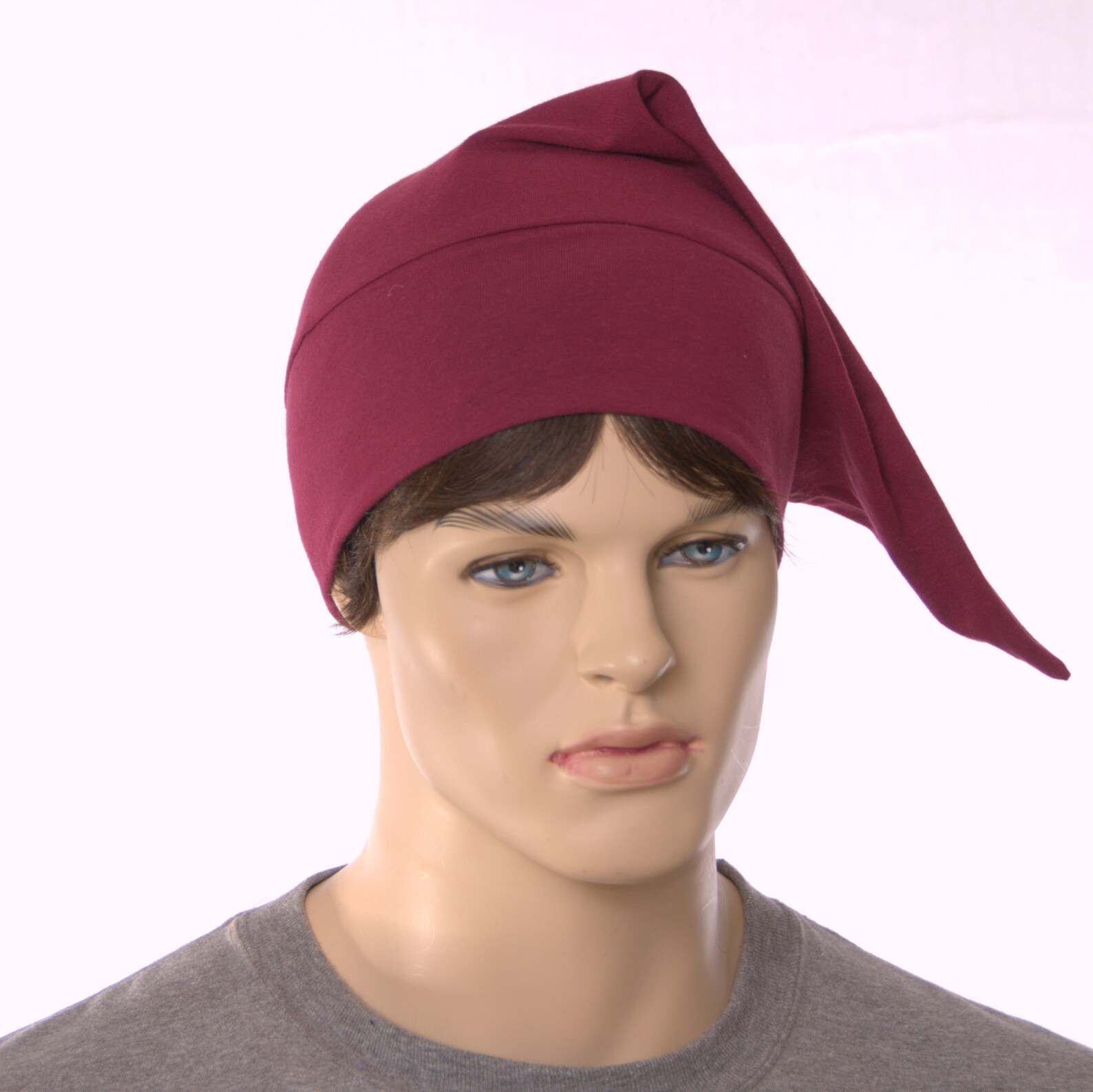 Burgundy Nightcap Pointed Night Cap Maroon Unisex Adult Cotton - Etsy