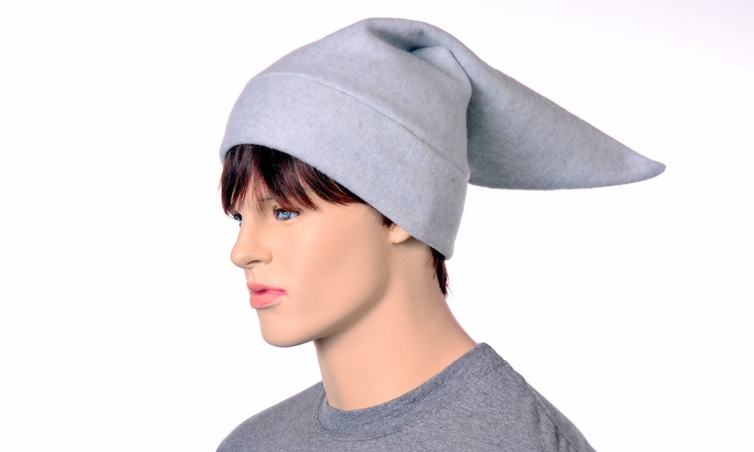Elf Hat Traditional Gray Pointy Cap Men Women Pointed Beanie Dove Grey ...