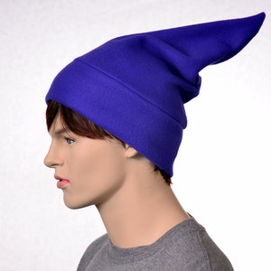 Purple Short Elf Hat Stocking Cap Adult Women Mens Beanie Gnome Dwarf ...